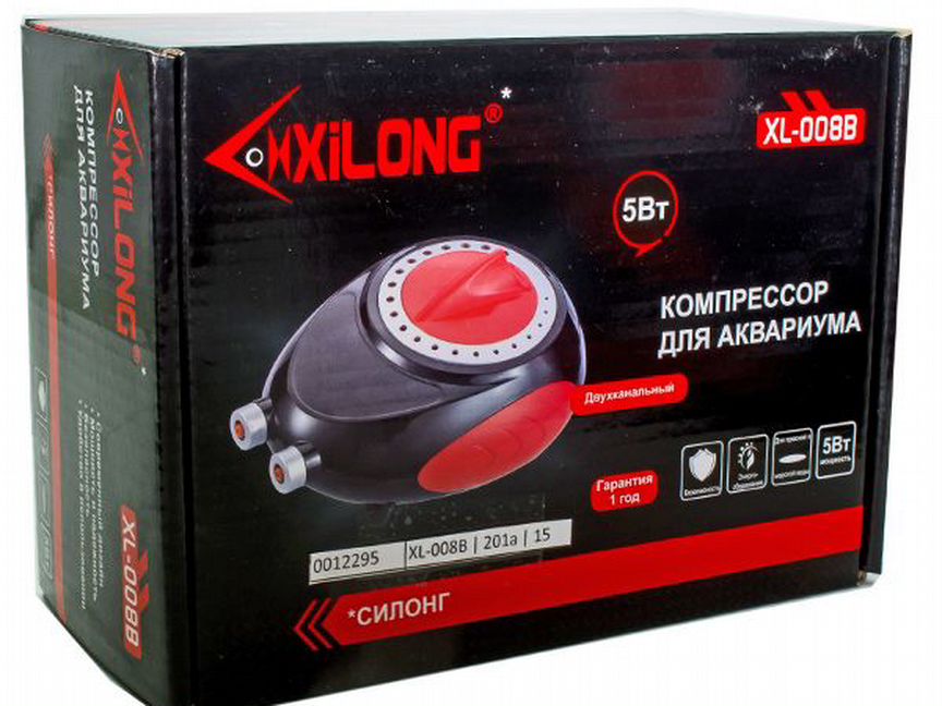 Xilong Компрессор силонг XL-008B, 5Вт, 2*3л/мин