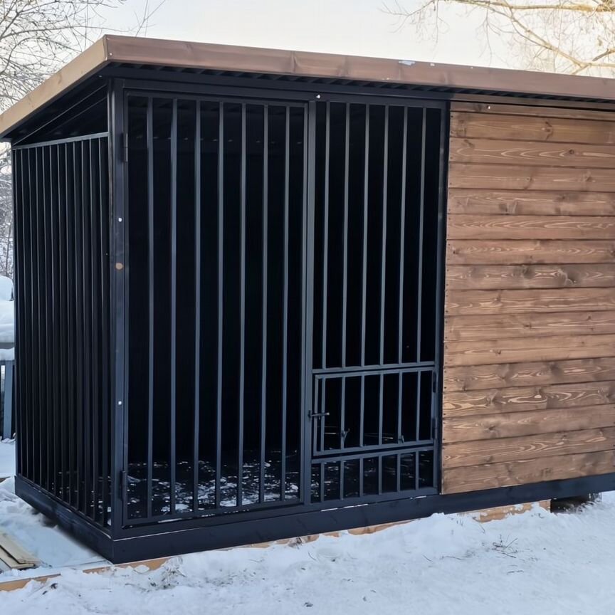 Вольер для собак уличный зимний будка теплая
