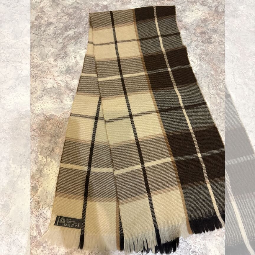 Итальянский твидовый шарф в клетку