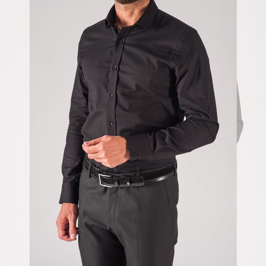 Рубашка чёрная мужская