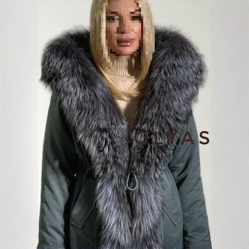Парка женская с натуральным мехом