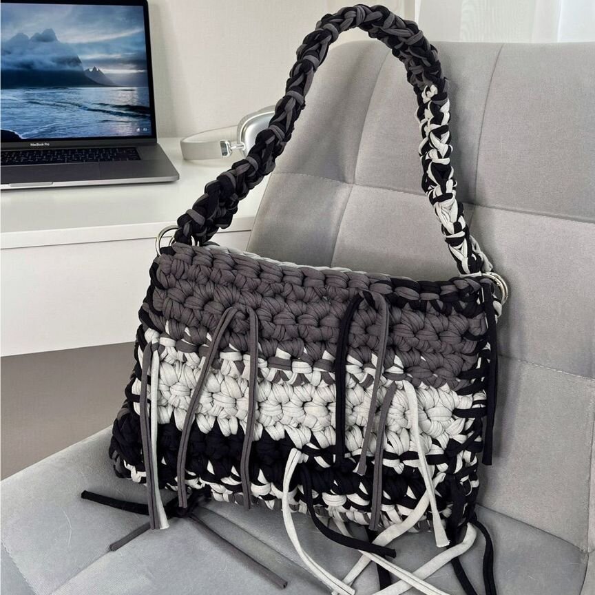 Сумка из трикотажной пряжи Pinterest