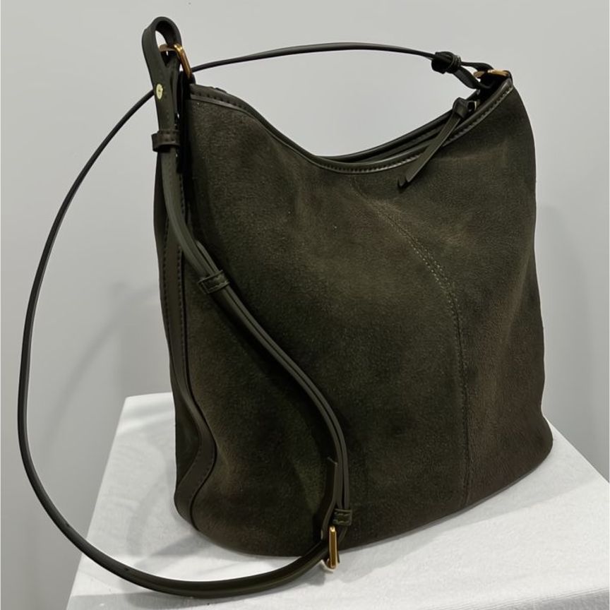 Сумка мешок натуральная замша